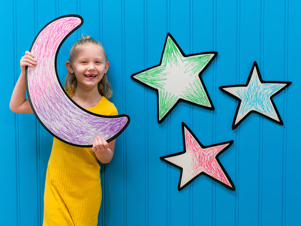 Twinkle Moon & Stars Set | Wall Art for Creative Kids – DoodleFace